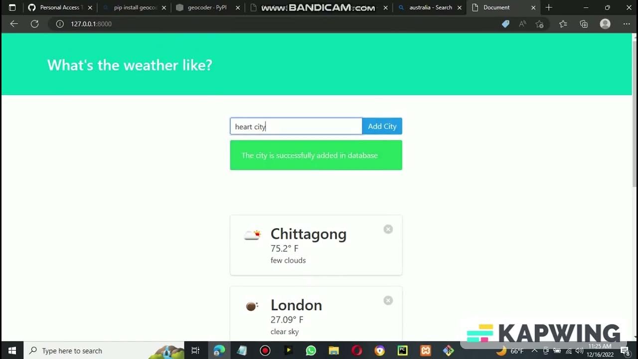 Django weather project - YouTube