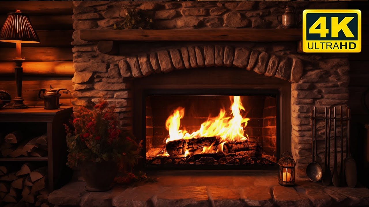 Fireplace 24 Hrs 🔥Crackling Fire Ambience with Burning Logs [No Music ...
