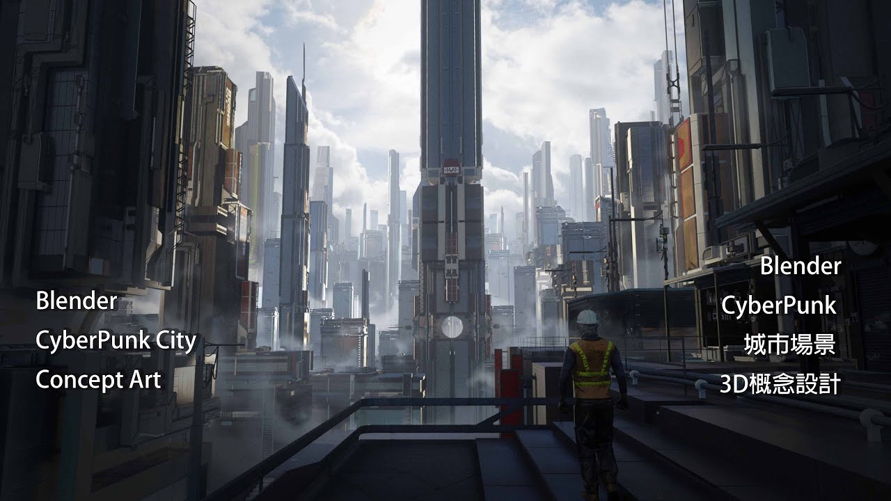 Blender CyberPunk City Concept Art 05 Kitbash the Scenes - YouTube