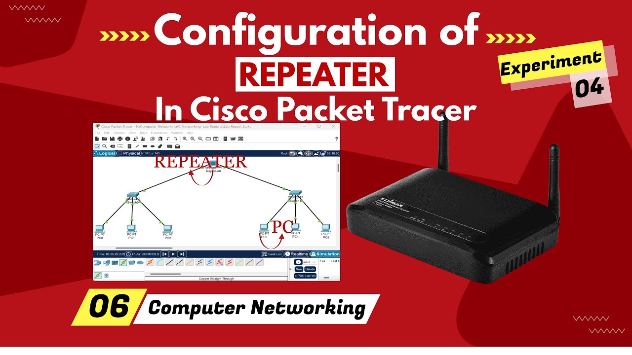 Configuration of Repeater In Cisco Packet Tracer - YouTube