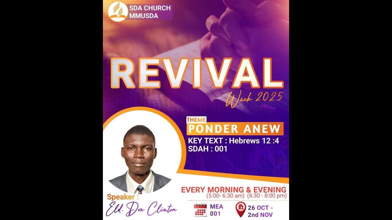DAY 5 MORNING//MMUST SDA CHURCH REVIVAL WEEK//29.10.2025 - YouTube