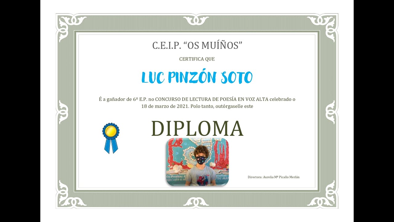 GAÑADOR 6º E.P. CONCURSO DE LECTURA DE POESÍA ( LUC PINZÓN SOTO) CEIP ...