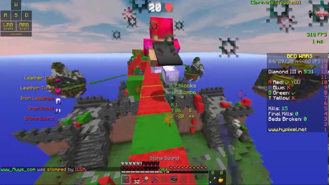 [Hypixel] bw 4 vs 4 private - YouTube