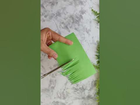 How to make paper grass | #papercraft | #shorts | #shortsvideo | # ...
