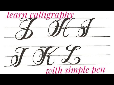 calligraphy writing with normal gel pen || capital letters || G to L ...