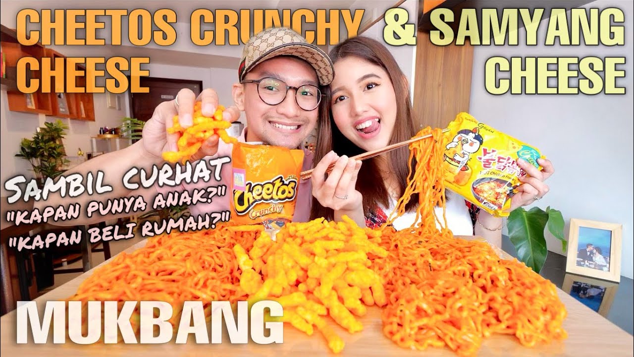 MUKBANG COMBO SAMYANG CHEESE + CHEETOS CRUNCHY CHEESE!! Sambil Curhat-Curhatan - YouTube