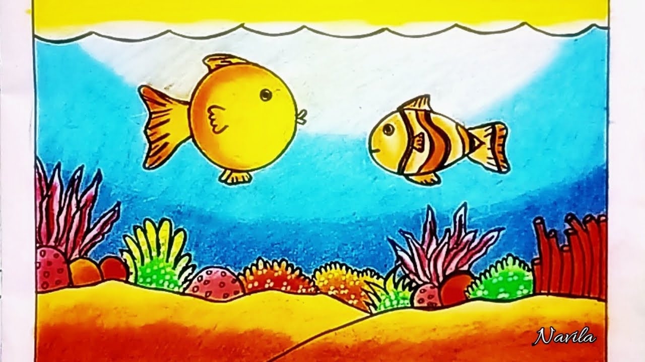 TUTORIAL GRADASI WARNA EPS 12 || MENGGAMBAR IKAN DI DASAR LAUT DAN ...