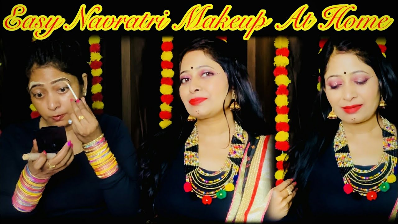 Navaratri Makeup Look 2023, Garba Makeup Look, Festive Glam Makeup ...