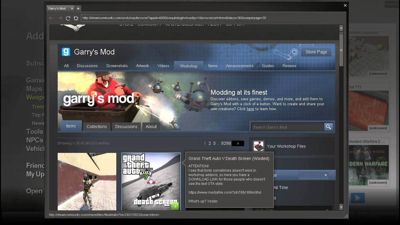How to Download and setup mods on Garry mod - YouTube