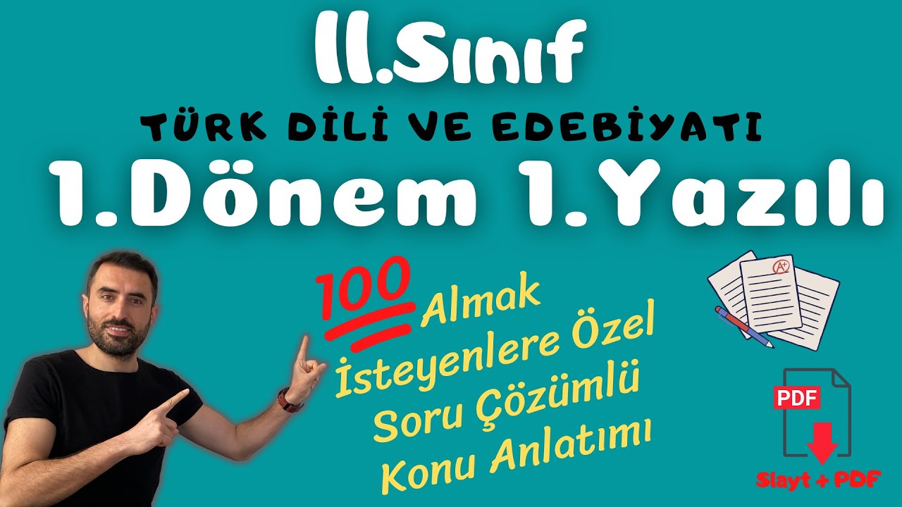 11.Sınıf Türk Dili ve Edebiyatı 1.Dönem 1.Yazılı Soruları (11 Edebiyat ...