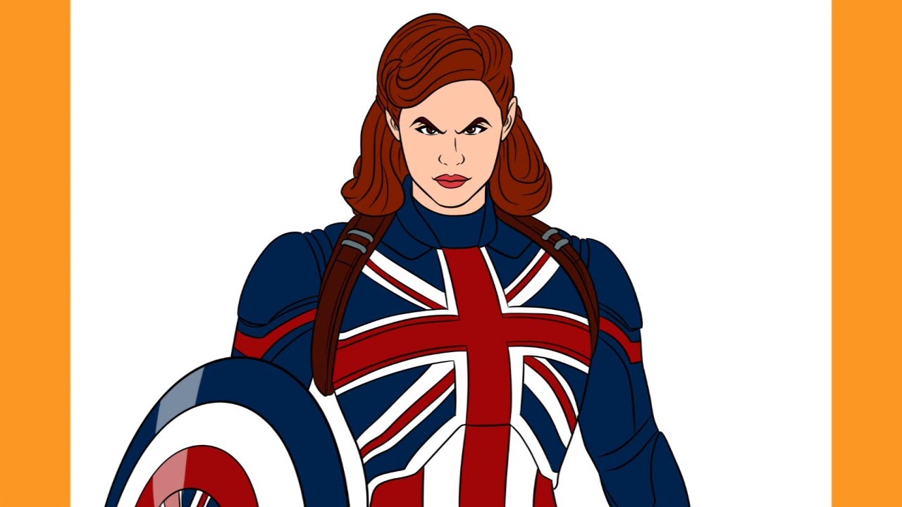 How to Draw CAPTAIN CARTER (Peggy Carter) | Marvel Studios WHAT IF ...