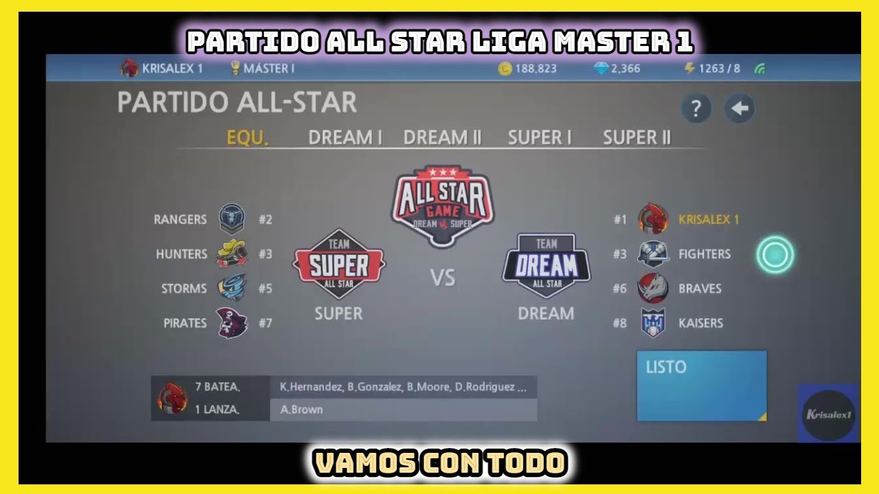 Partido All Stars. Liga Master 1. Vamos con Todo. - YouTube