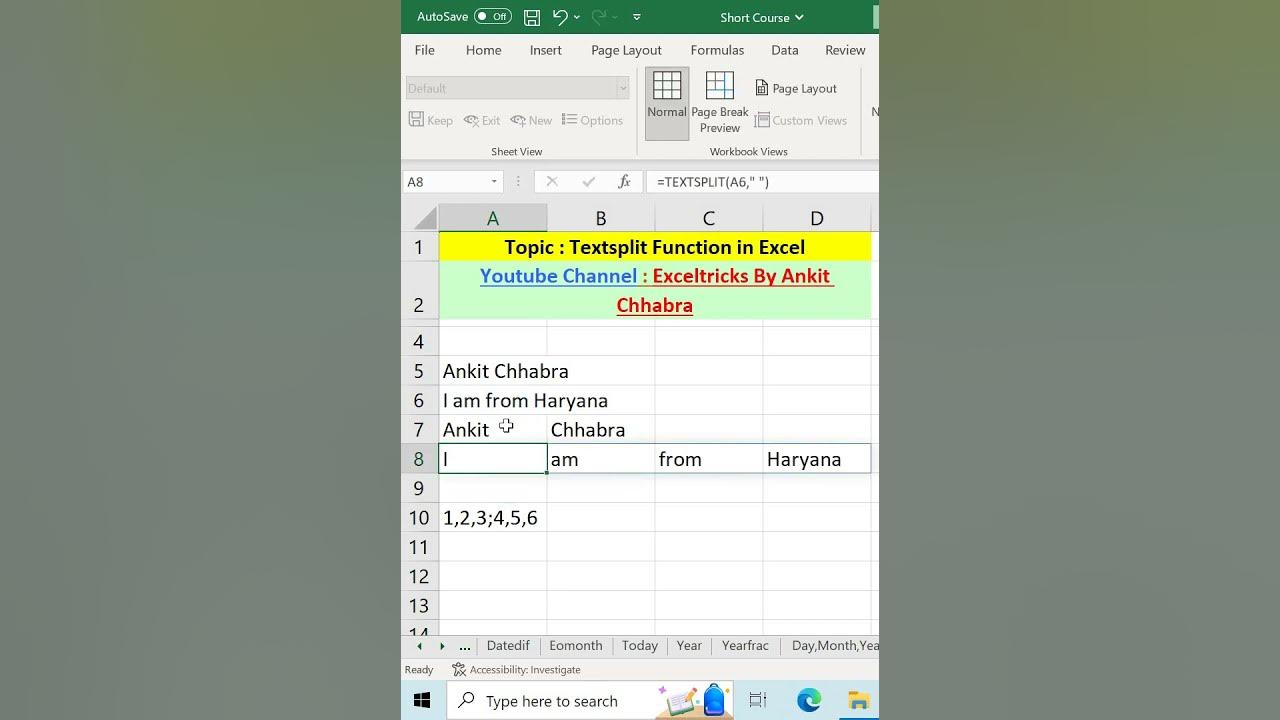Textsplit Function In Excel Youtube