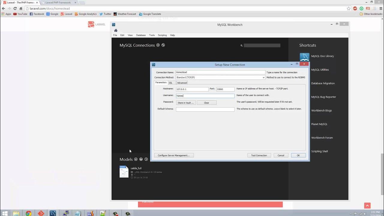 Laravel Homestead: Connecting to MySQL - YouTube