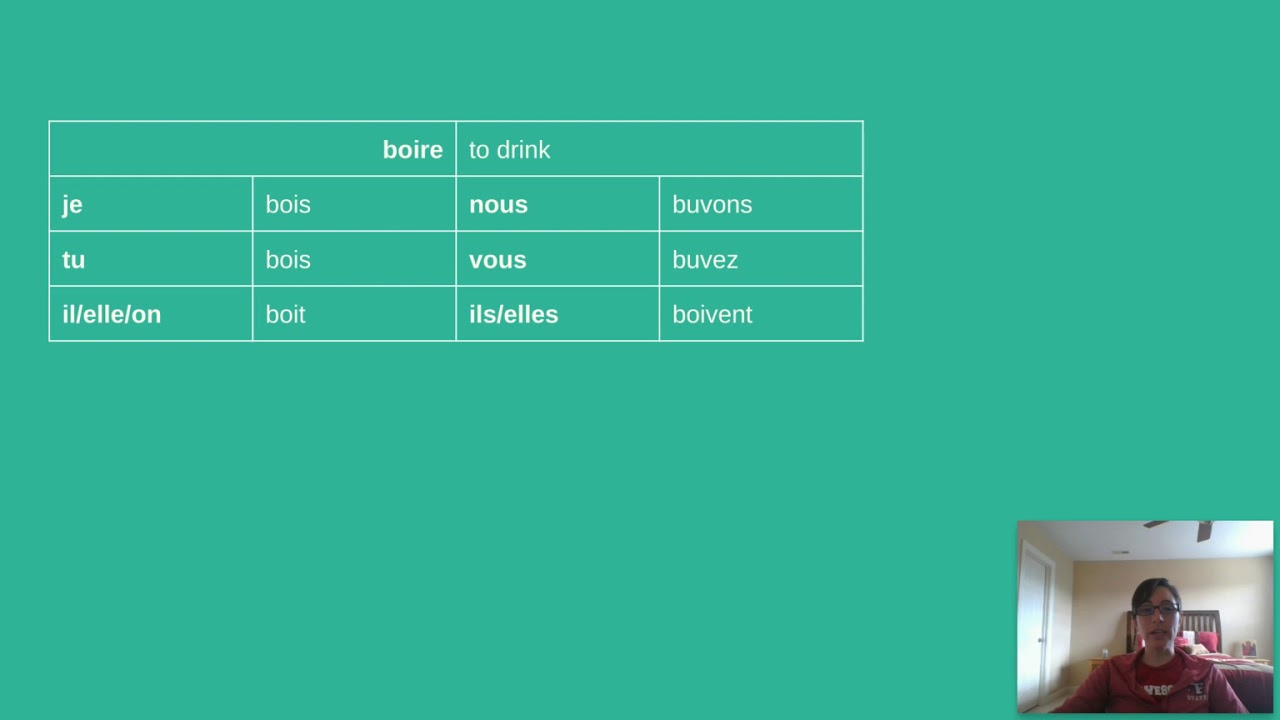 Irregular verbs prendre & boire - YouTube