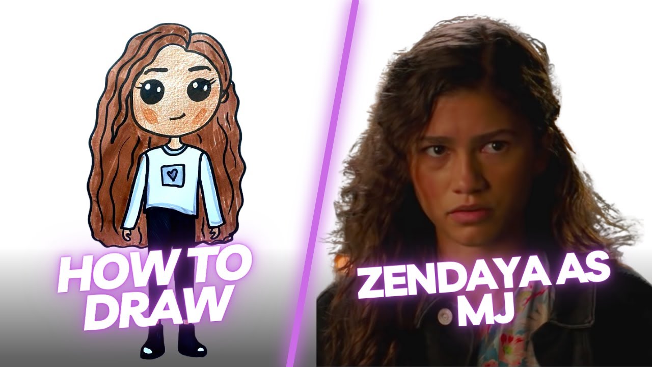 How to Draw Zendaya as MJ/Spiderman - YouTube
