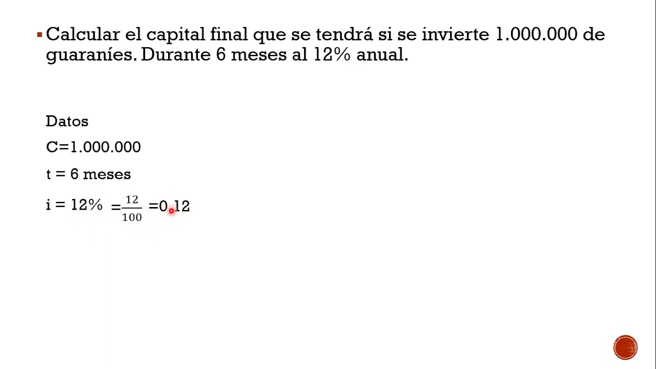 Calculo del capital final en el interés simple - YouTube