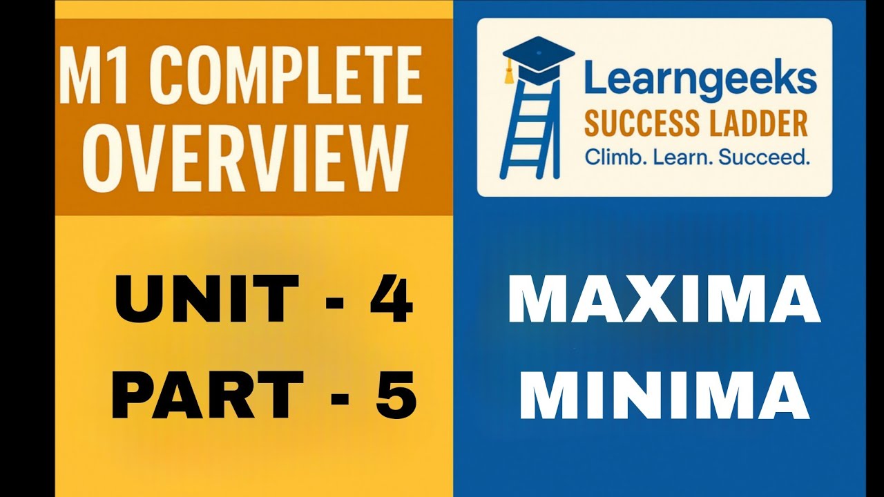 M1 UNIT - 4 MAXIMA & MINIMA Learngeeks Success Ladder | @Learngeeks - YouTube