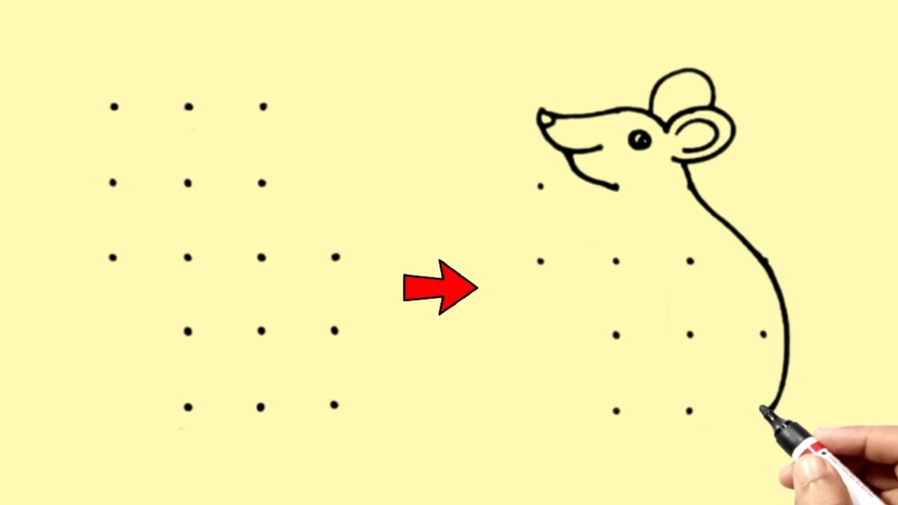 Easy To Draw A Rat | Lord Ganesha Mushak Drawing From Dots | Mouse ...