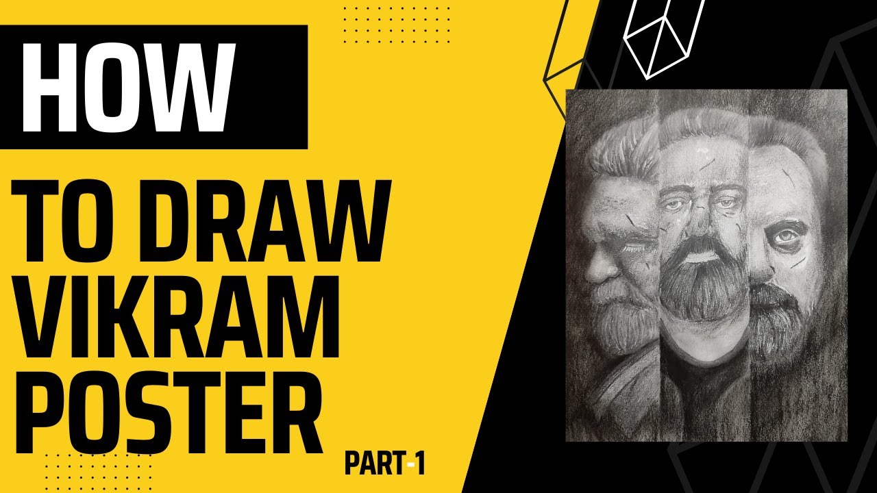 How to Draw Vikram Poster | Part 1 | - YouTube