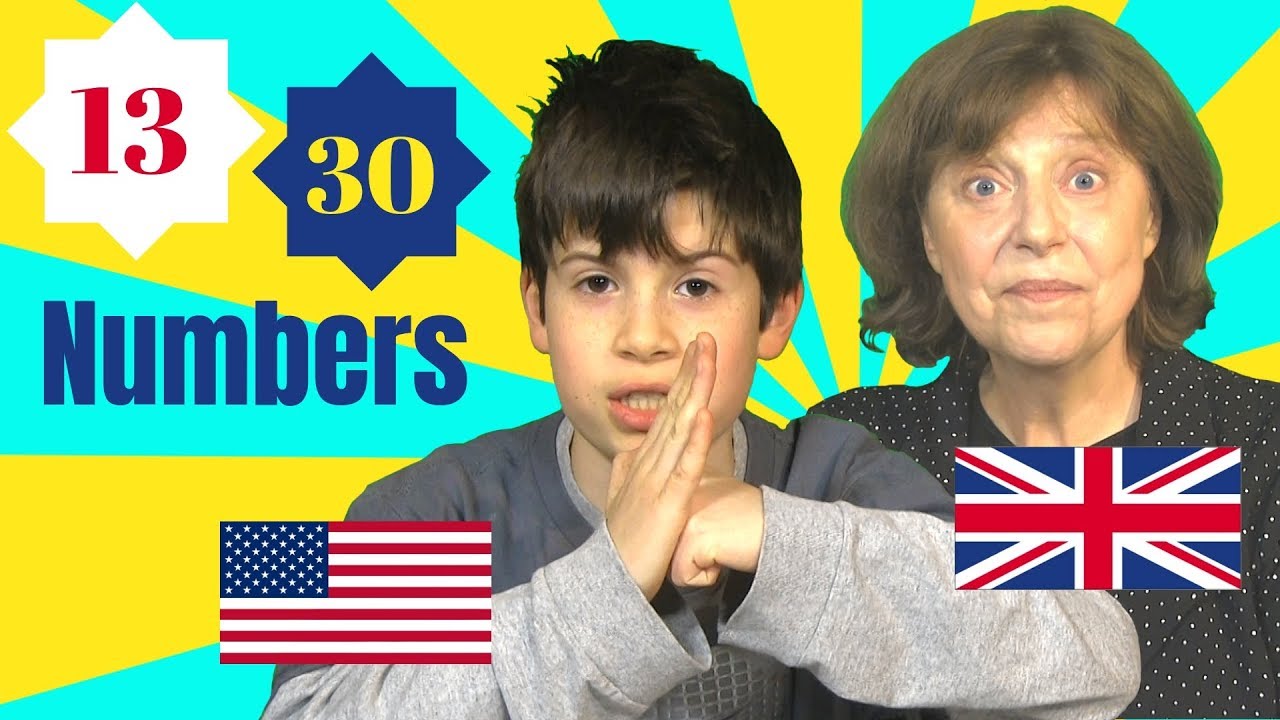 Saying numbers in British and American English (1-100) - YouTube