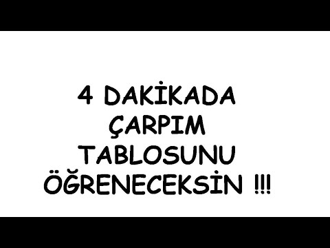 4 Dakikada Çarpım Tablosunu Öğrenelim. Çarpım tablosu bilmeyen öğrenci kalmasın...