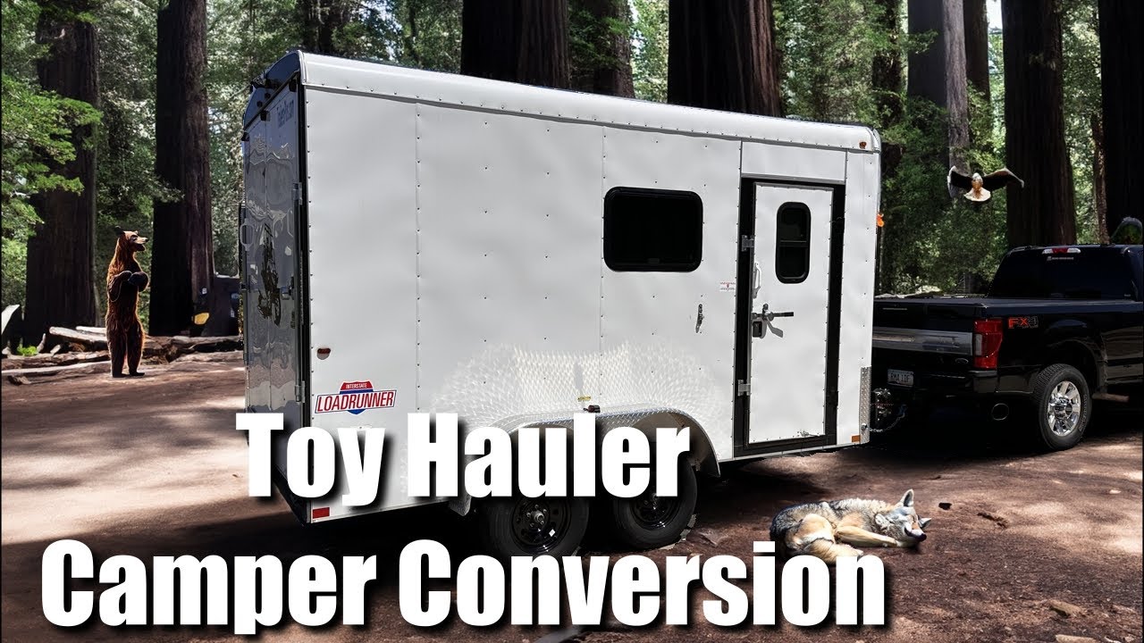 7x14 Toy Hauler/Camper Cargo Trailer Conversion Tour - YouTube