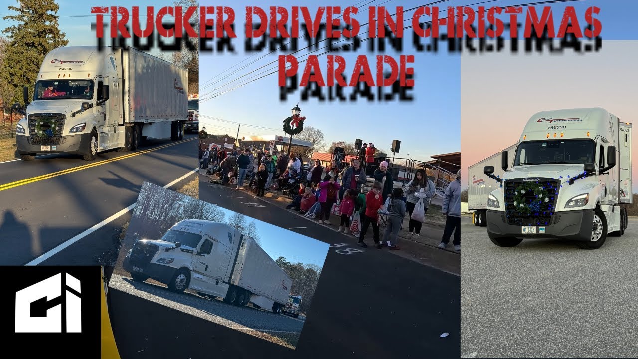 Trucker Drives In A Christmas Parade - YouTube