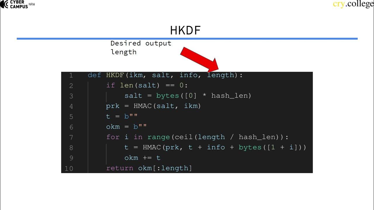Hash based Key Derivation Function (HKDF) - YouTube