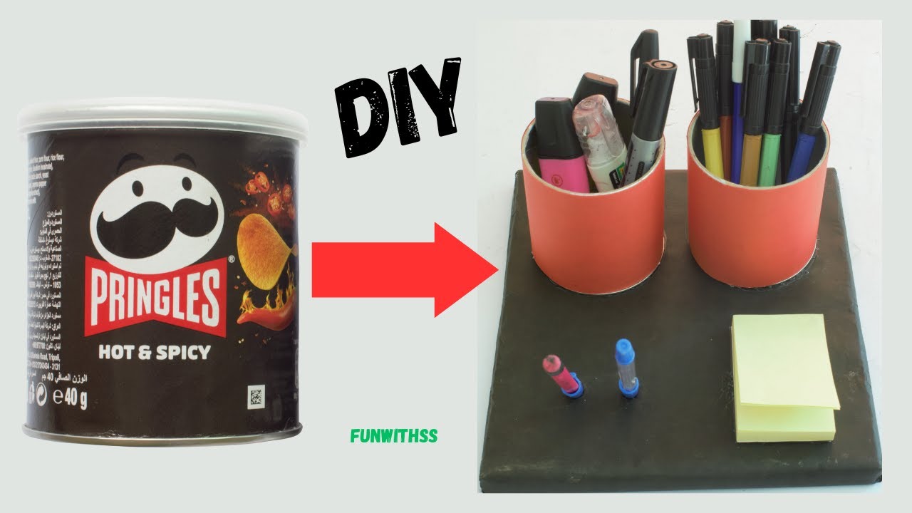 How To Make DIY Easy Pen Holder with Notes/Desk Organizer I DIY From ...