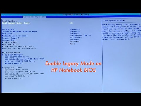 Enable Legacy Mode on HP Notebook BIOS | The Tech Boy - YouTube