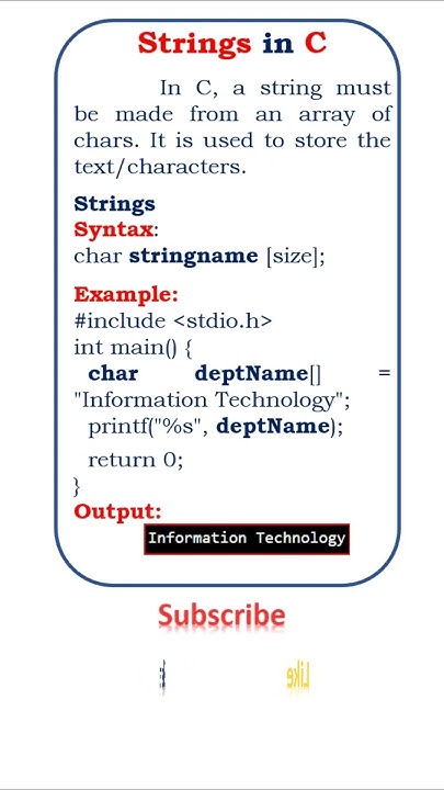 strings in c @ensolutions5210 #en #strings #string #c #clanguage - YouTube