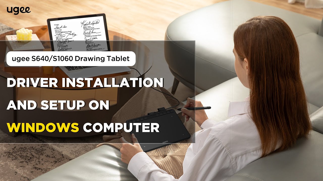 How to Cable Connect and Setup ugee S Series Drawing Tablet on Windows ...
