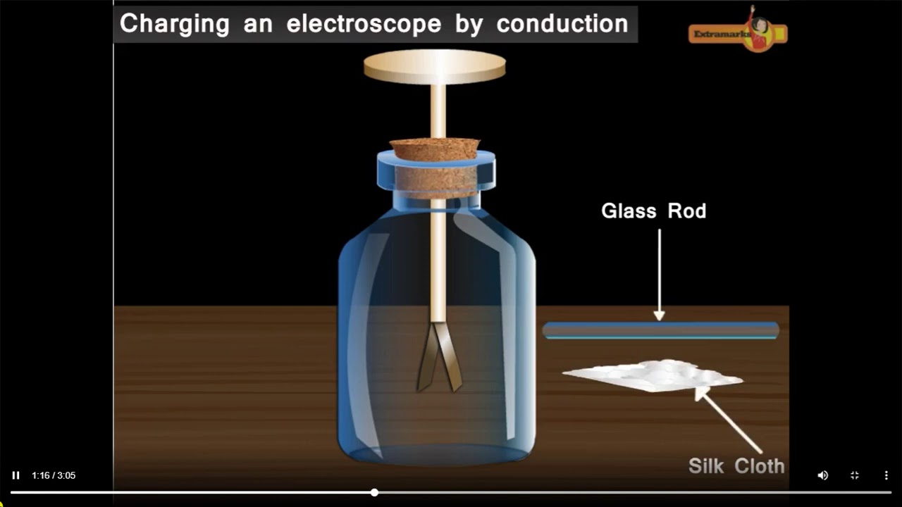Class 12 Physics Gold Leaf Electroscope Conduction - YouTube