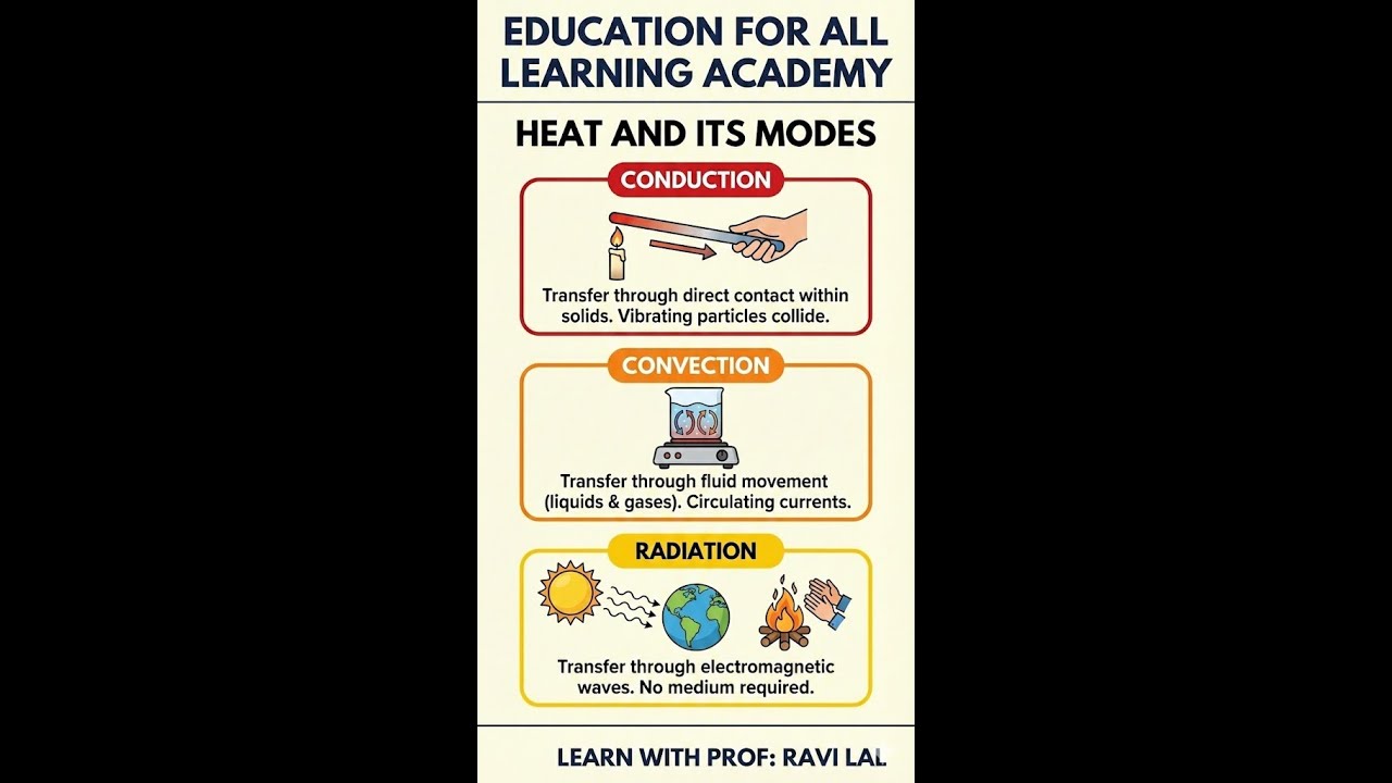 Heat| Mode of Heat | Conduction |Convection | Rediation - YouTube
