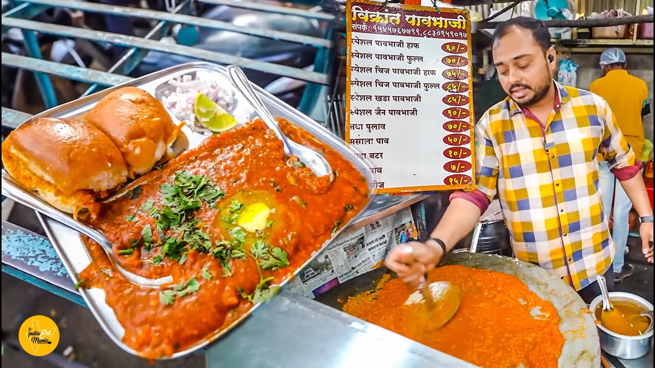 Kolhapur Famous Maharashtrian Style Butter Pav Bhaji Making Rs. 60 ...