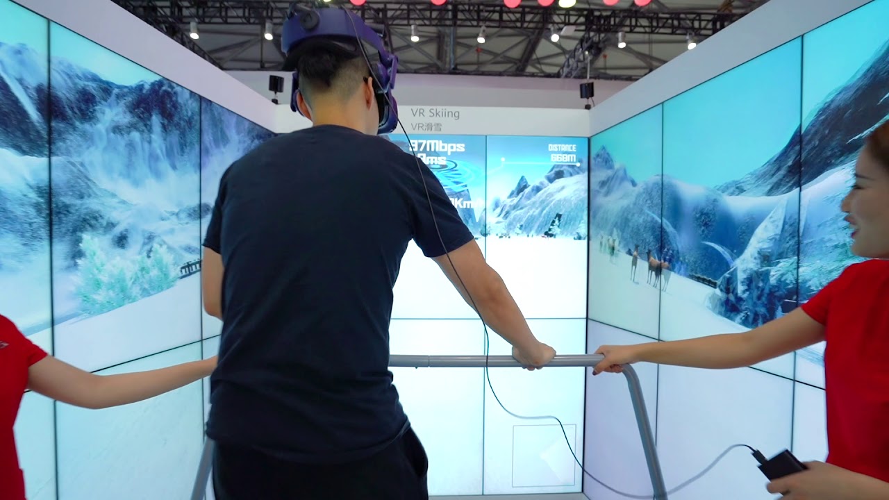 Huawei: 5G+VR Skiing At MWC19 - YouTube
