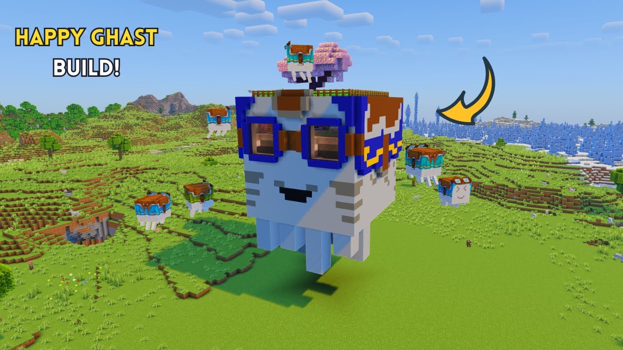 ⛏️ Minecraft Tutorial: How to Build a Happy Ghast House | Minecraft ...