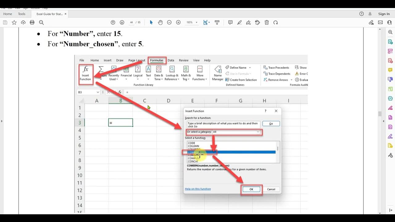 Permutation, Combination, Factorial - Using Excel - YouTube