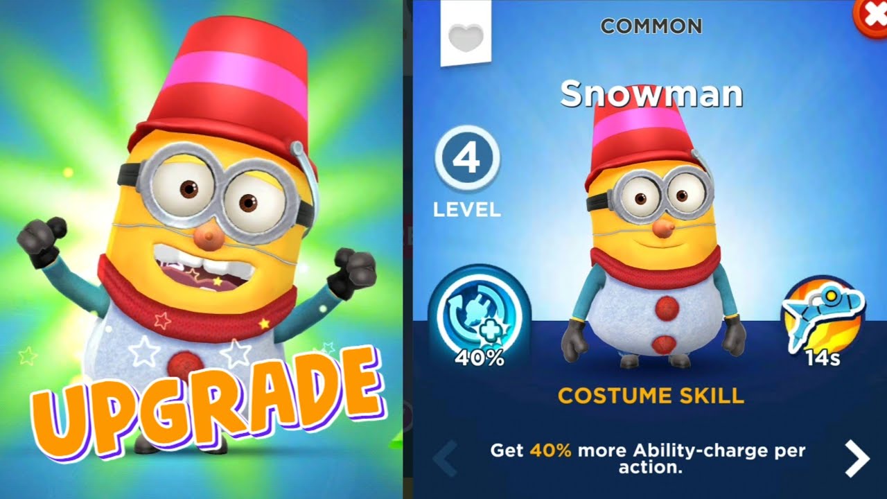 Minion Rush Snowman Upgrade Level 4 Agent Prize Pod Rewards in minions ...
