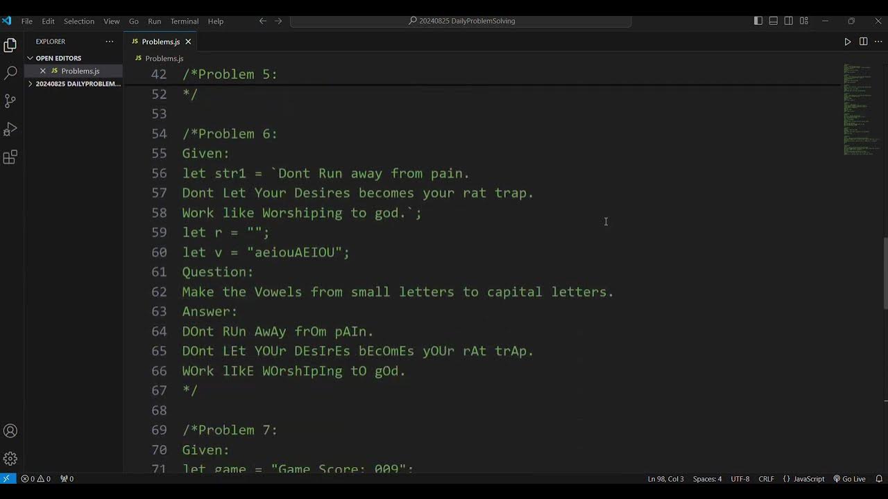 🧑‍💻Daily Problem Solving | JavaScript | Problem in Description - YouTube
