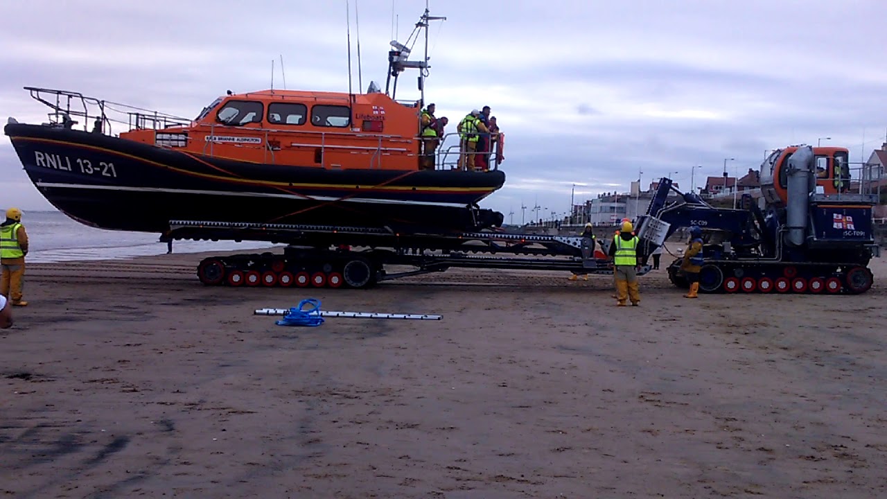 Bridlington Lifeboat crew testing a Supercat Lifeboat launcher part 3 ...