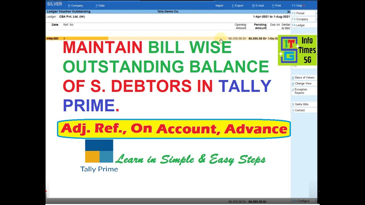 Bill Wise Details In Tally Prime Agst Ref On Account Advance Bill Bill Wise Details In Tally Prime Agst Ref On Account Advance Bill