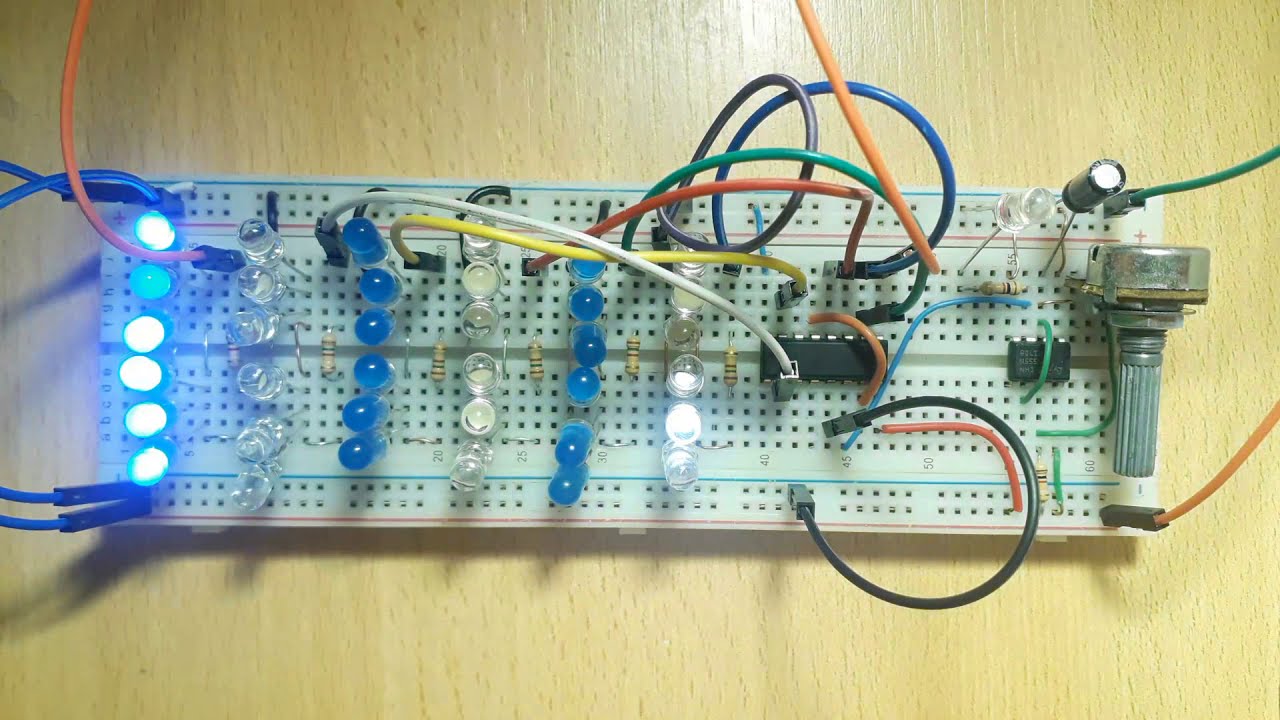 Secuenciador de LUCES LEDS con NE555 y CD4017 - YouTube