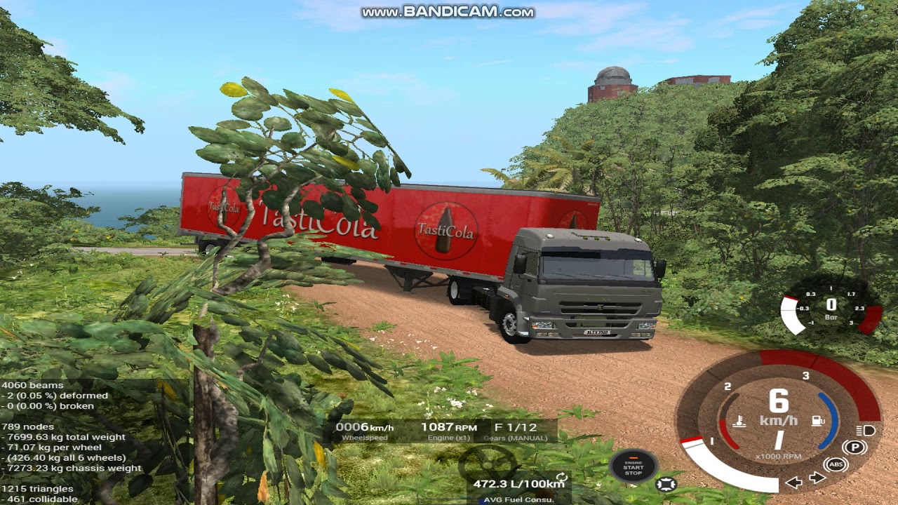 BeamNG drive KamAZ-5460 with loaded trailer. - YouTube