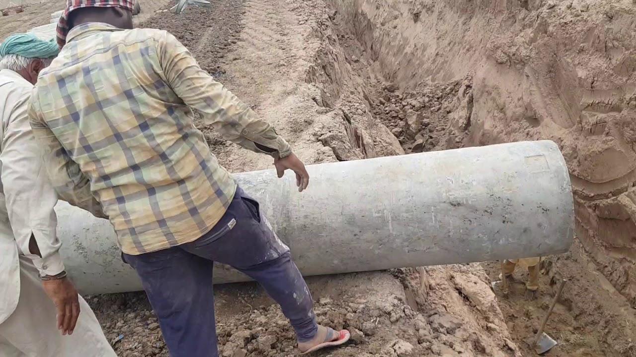 cement pipe 18 inch installation - YouTube