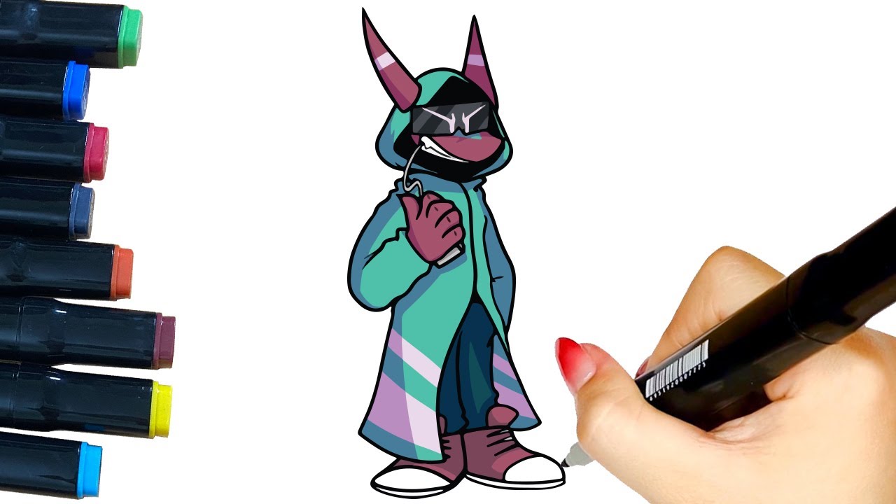 How to Draw Demetrios from Friday Night Funkin Mod - Demetrios fnf ...