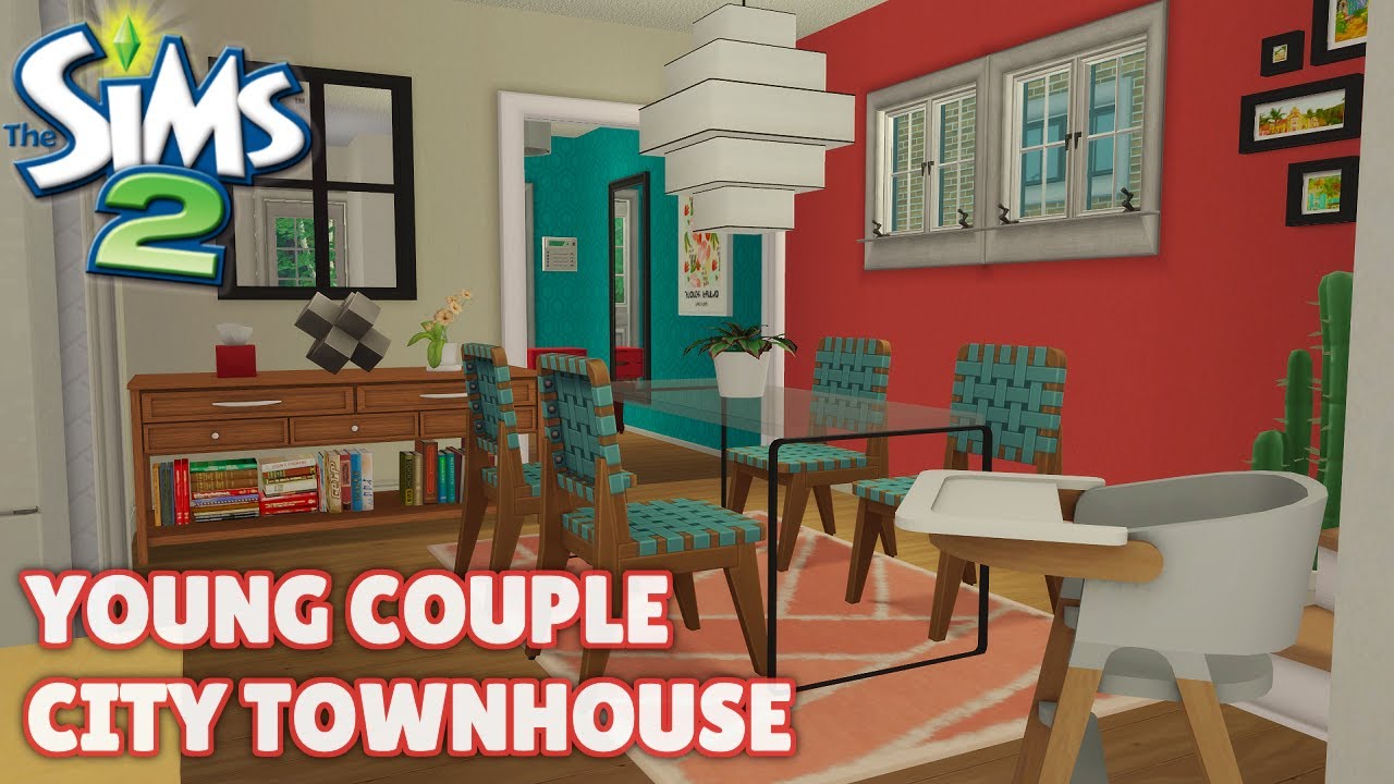 🏙️ City Townhouse Family Home 👩🏽‍👩🏽‍👧🏽 || Sims 2 Speed Build ...