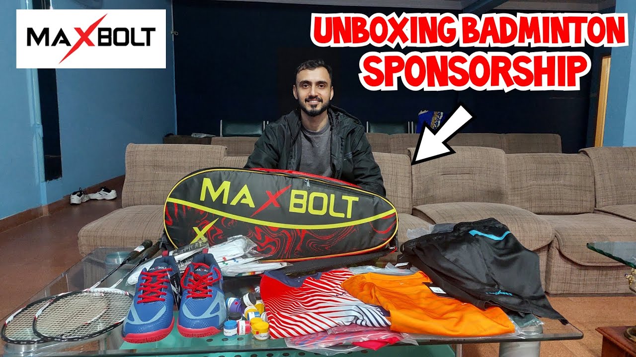 Unboxing badminton sponsorship Maxbolt | Pakistan badminton - YouTube