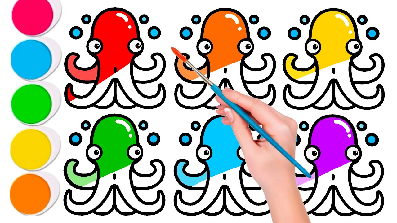 Color a Rainbow Octopus! 🐙🌈 | Fun Octopus Coloring for Kids #33 - YouTube
